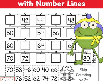 Skip Counting by 2s With Line Numbers Worksheets - Etsy