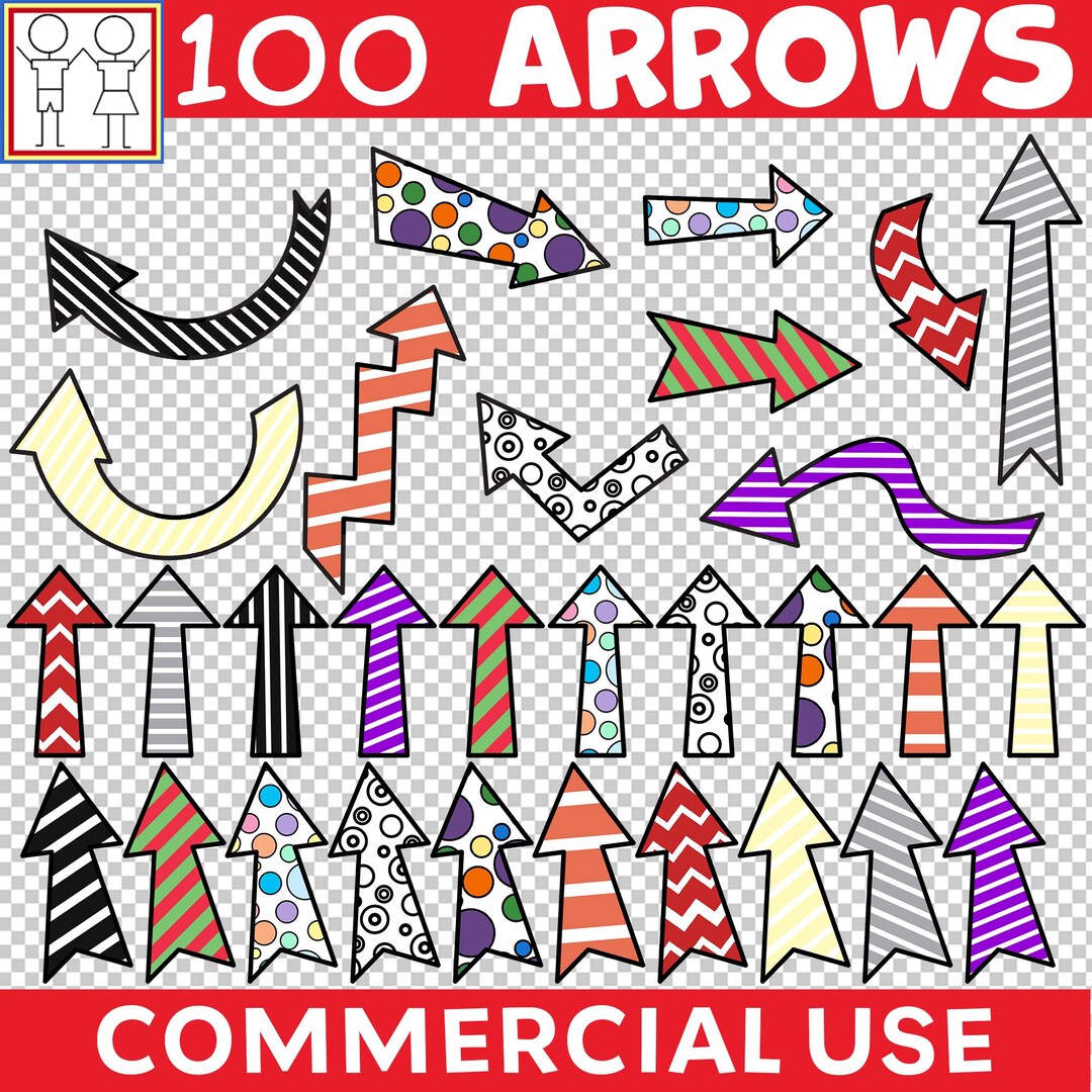 100 Arrows PNG, Arrows Clip Art, Arrows Graphics, Rainbow Color Arrows ...