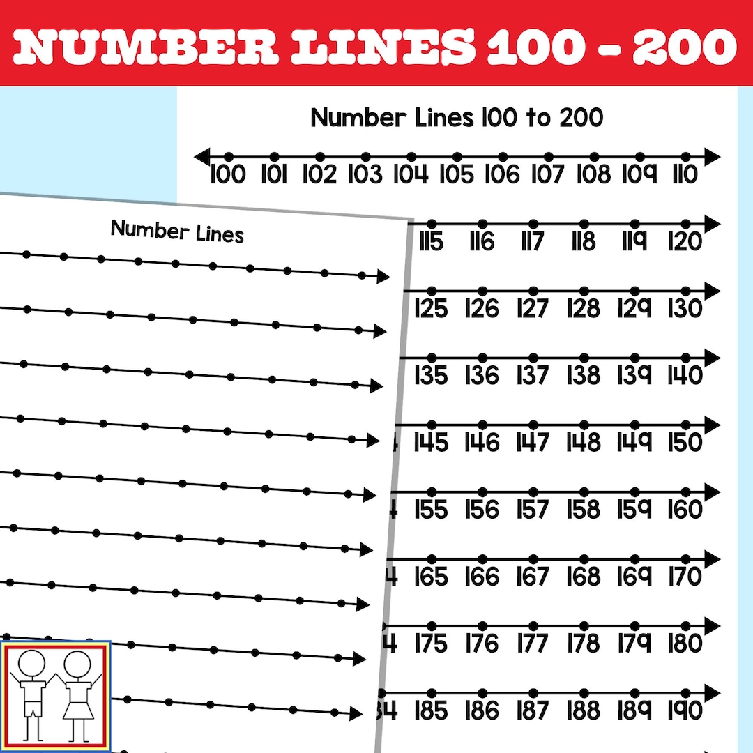 Number Lines 100 to 200 Printable Worksheets With Blank Number Lines - Etsy