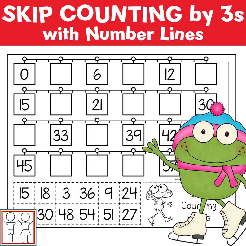 Skip Counting by 3s With Line Numbers Activities - Etsy