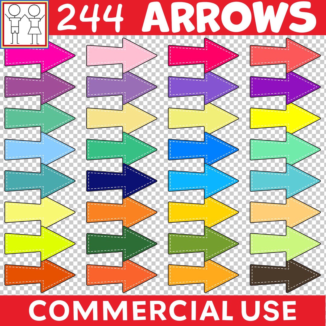 244 Arrows PNG, Arrows Clip Art, Arrows Graphics, Rainbow Color Arrows ...