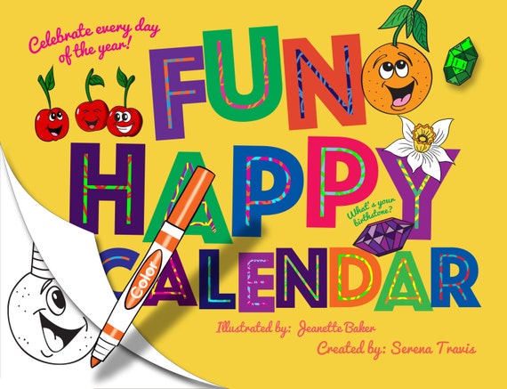 Fun Happy Calendar : Perpetual Calendar Coloring Book | Etsy