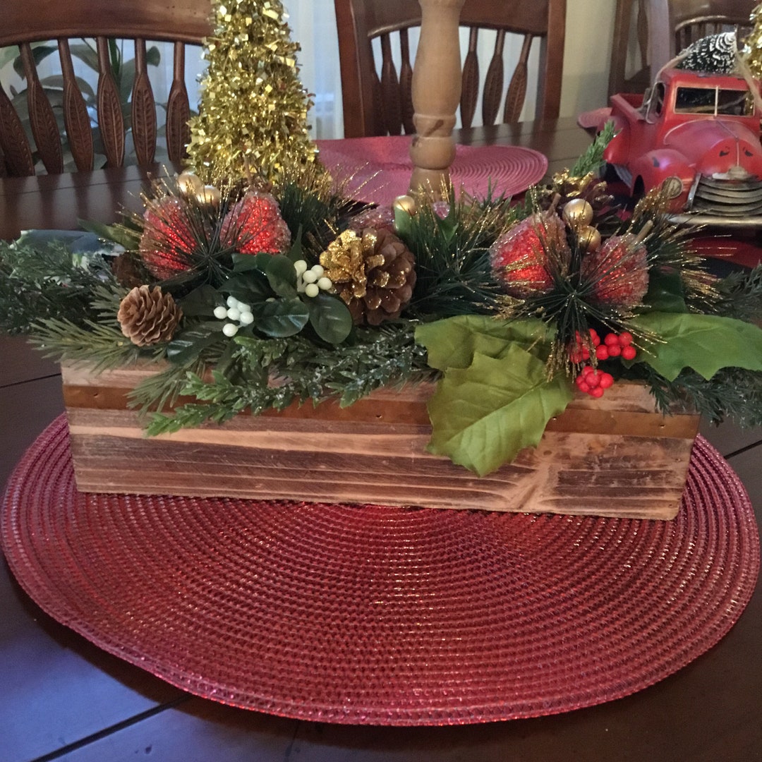 Rustic Christmas Floral, Rustic Centerpiece, Christmas Centerpiece ...
