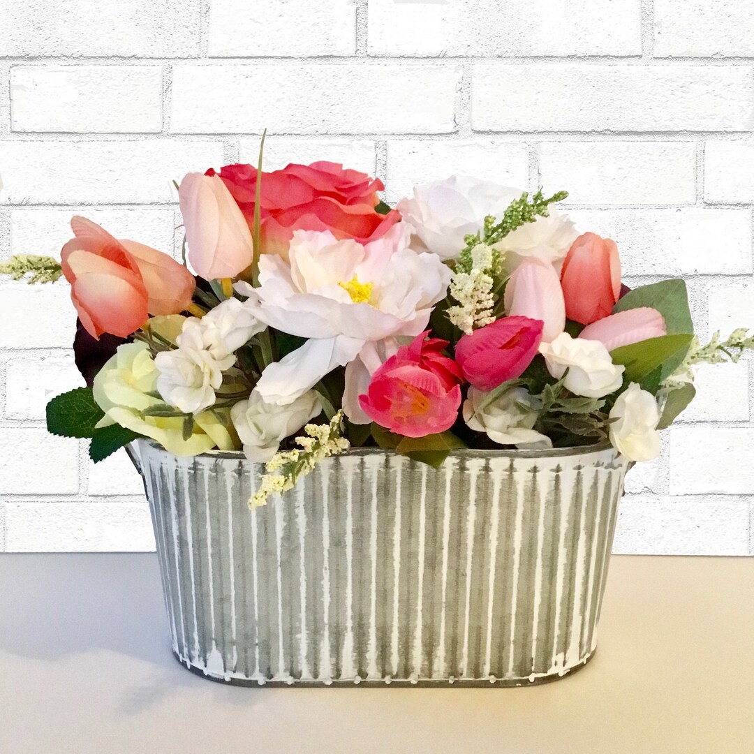 Spring Flower Arrangement, Spring Decor, Easter Centerpiece, Easter ...