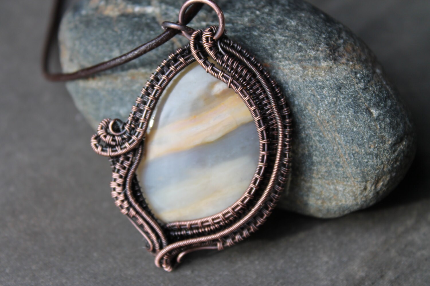 PDF Tutorial Wire Weave White Banded Agate Stone Pendant - Etsy