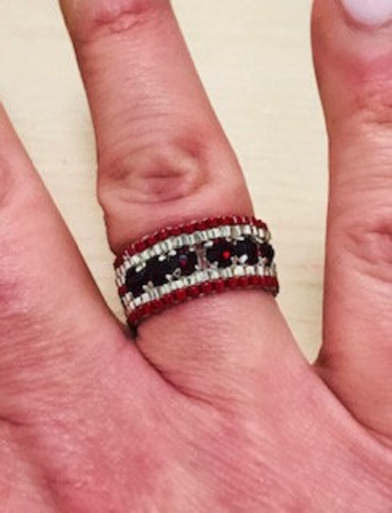 PDF Tutorial, Stepping Stone Swarovski Montee Beaded Ring - Etsy