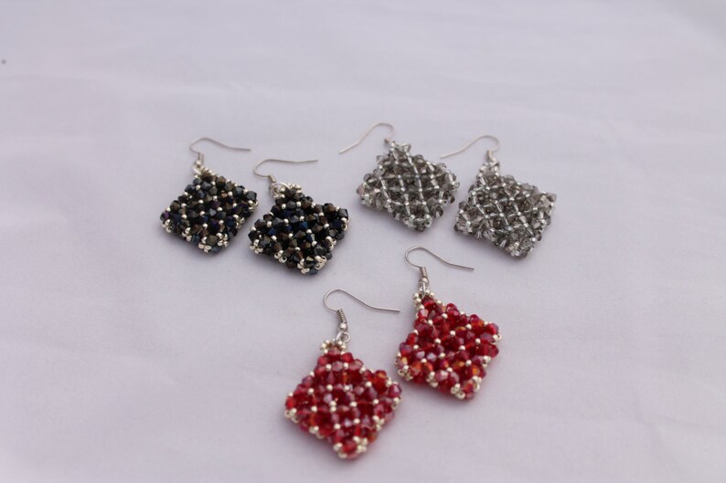 Crystal Diamond Earings, PDF Tutorial, Diamond Crystal Earring PDF ...