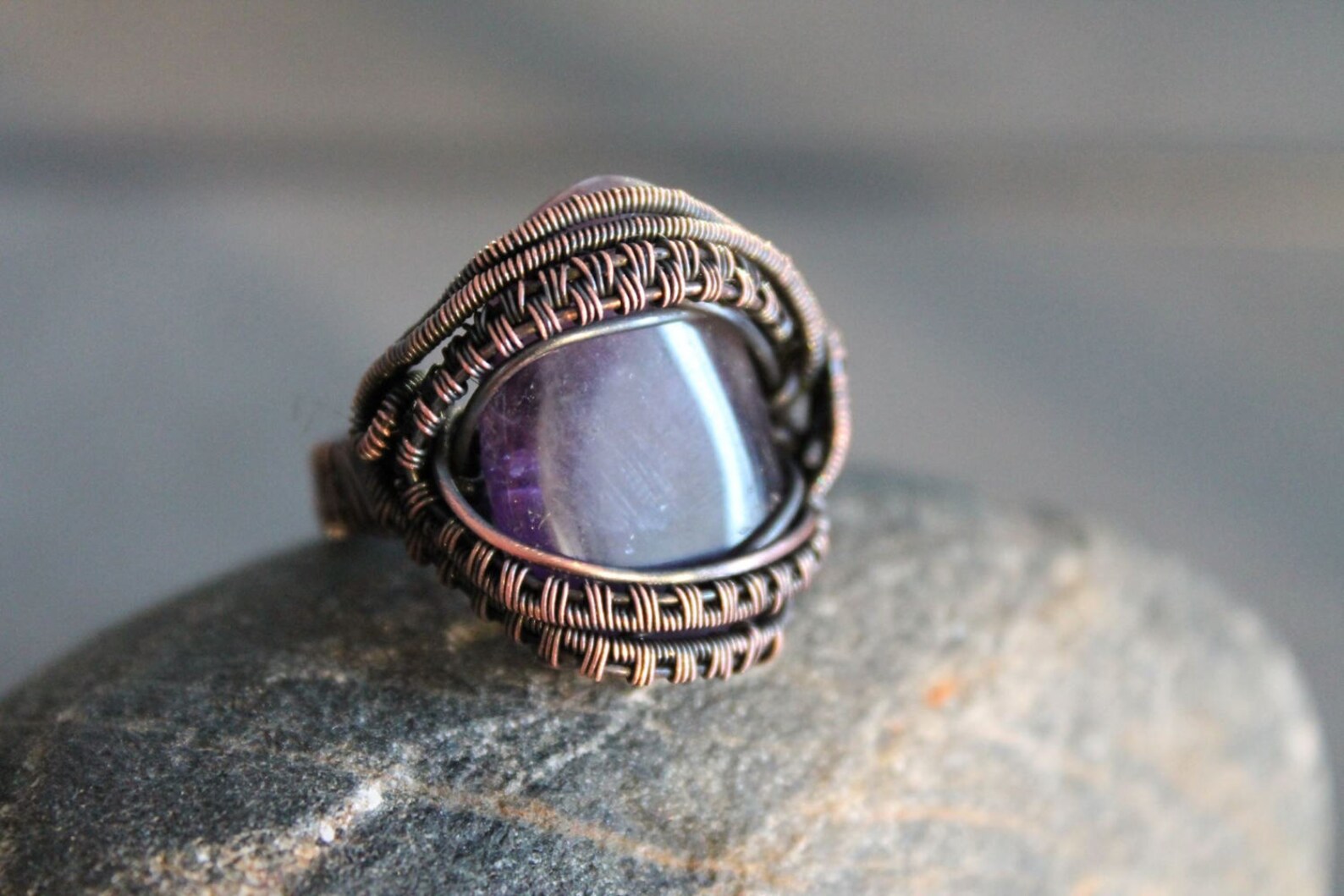 PDF Tutorial wire weave ring using a non drilled Amethyst - Etsy Italia