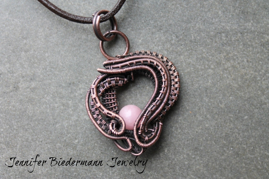 PDF Tutorial, Wire Weave Heart Pendant, Wire Weave Pattern, Pendant ...