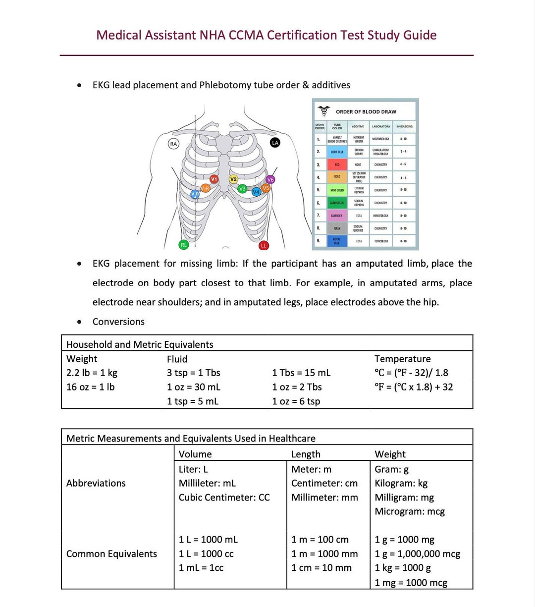 CCMA Certification Exam Study Guide - Etsy