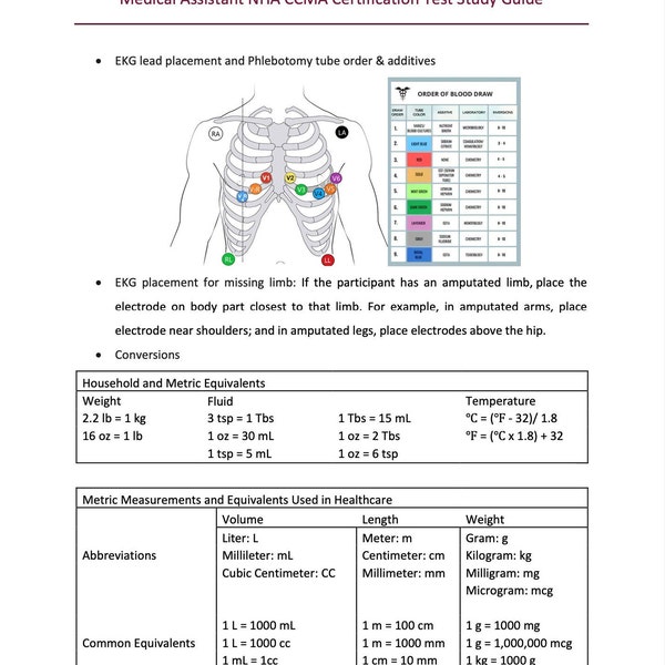 Medical Assistant Study Guide - Etsy