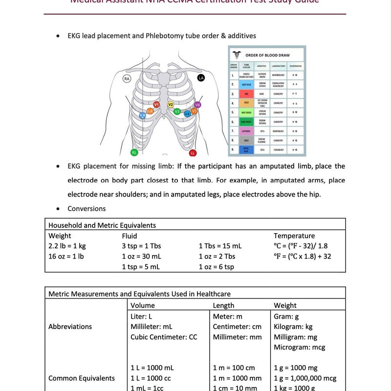 Medical Assistant Study Guide - Etsy