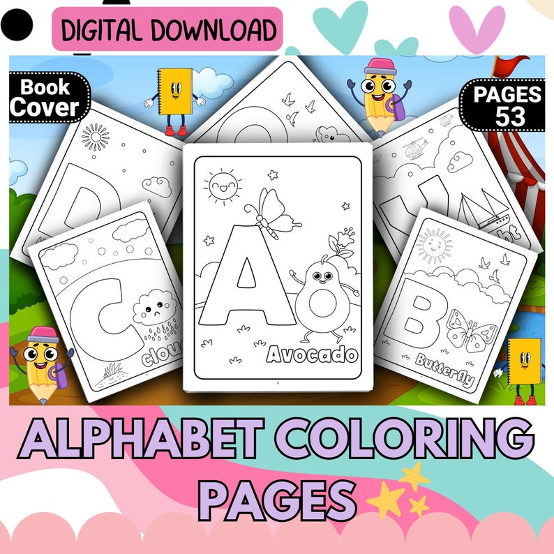 ABC Alphabet Coloring Pages, Letter Coloring Pages, Elementary School ...
