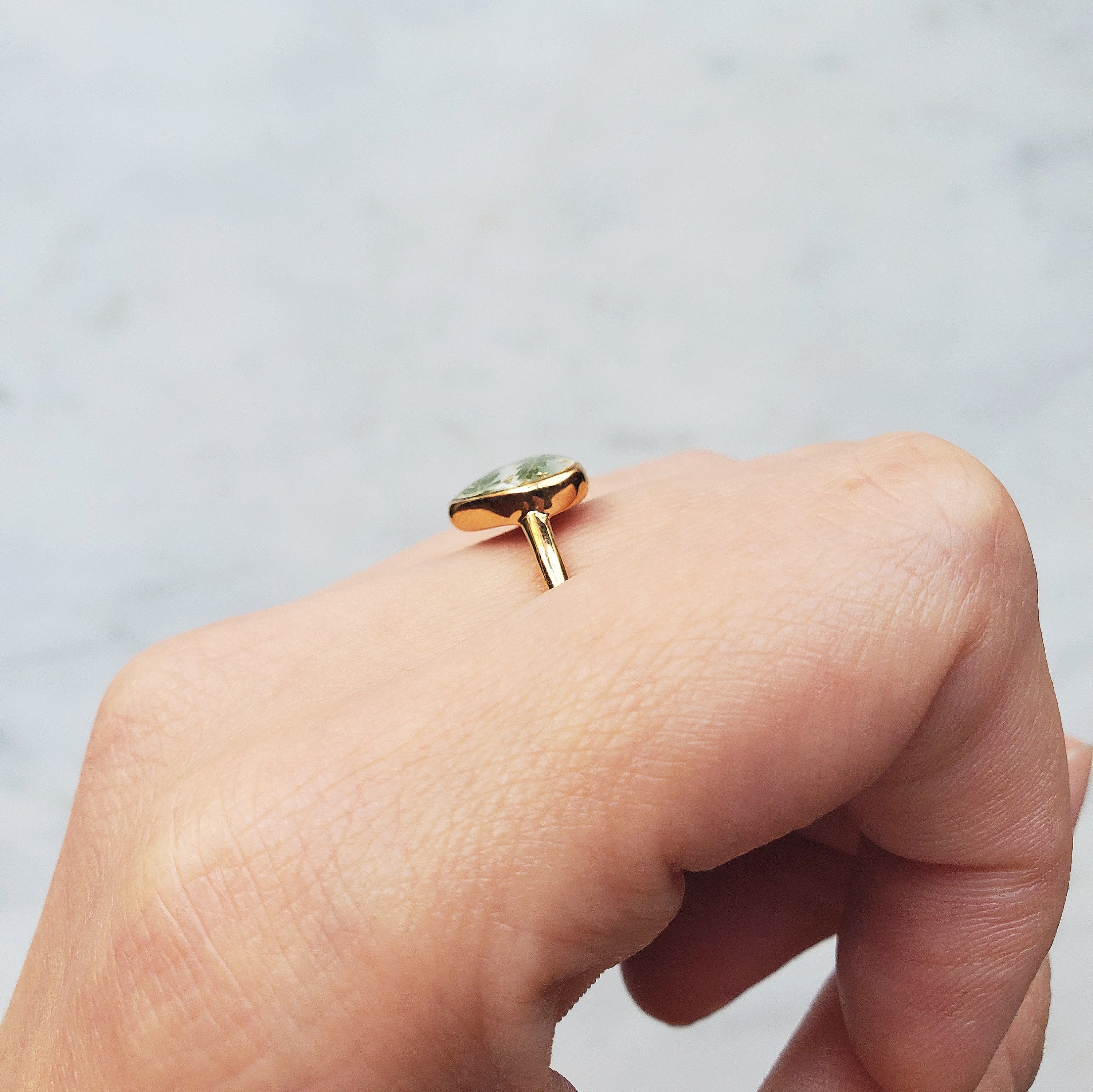 Real Fern Heart Ring Gold Boho Nature Plant Jewelry - Etsy