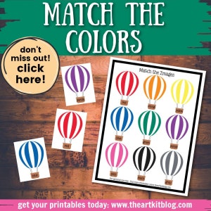 Match the Hot Air Balloon Colors // Cute Kids Matching Game ...