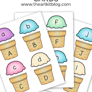Ice Cream Cone Alphabet Letter Uppercase and Lowercase Match up ...