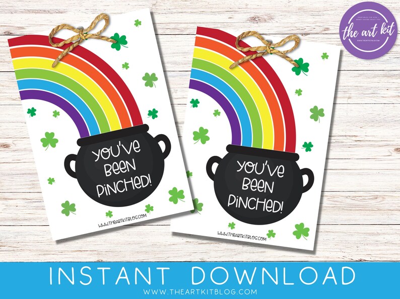 You've Been Pinched St. Patrick's Day Tag Printable Teacher Gift St ...