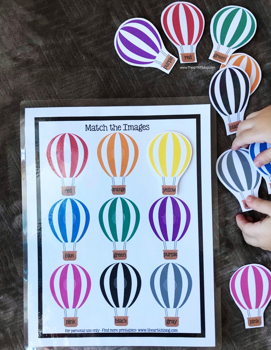 Match the Hot Air Balloon Colors // Cute Kids Matching Game ...