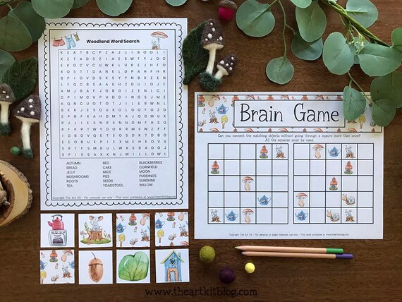 Woodland Game Bundle Printables for Kids Book Game Bundle - Etsy