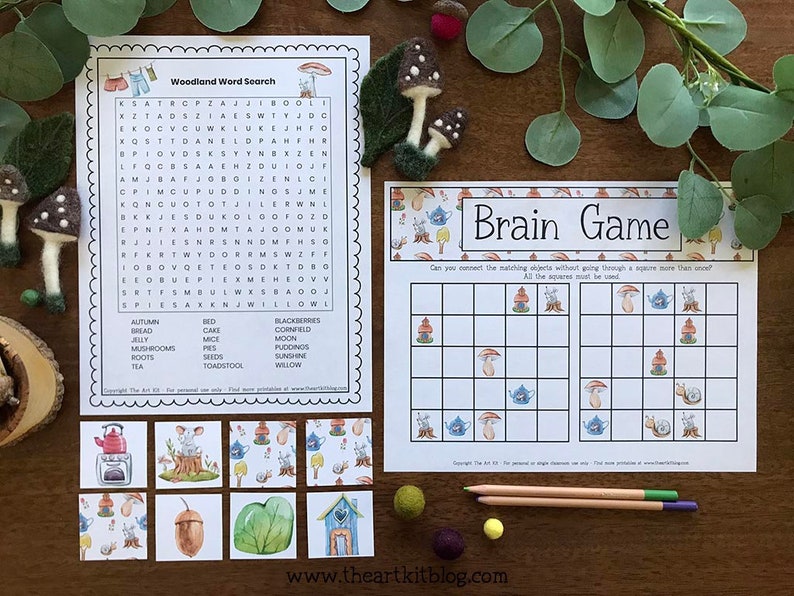 Woodland Game Bundle Printables for Kids Book Game Bundle - Etsy