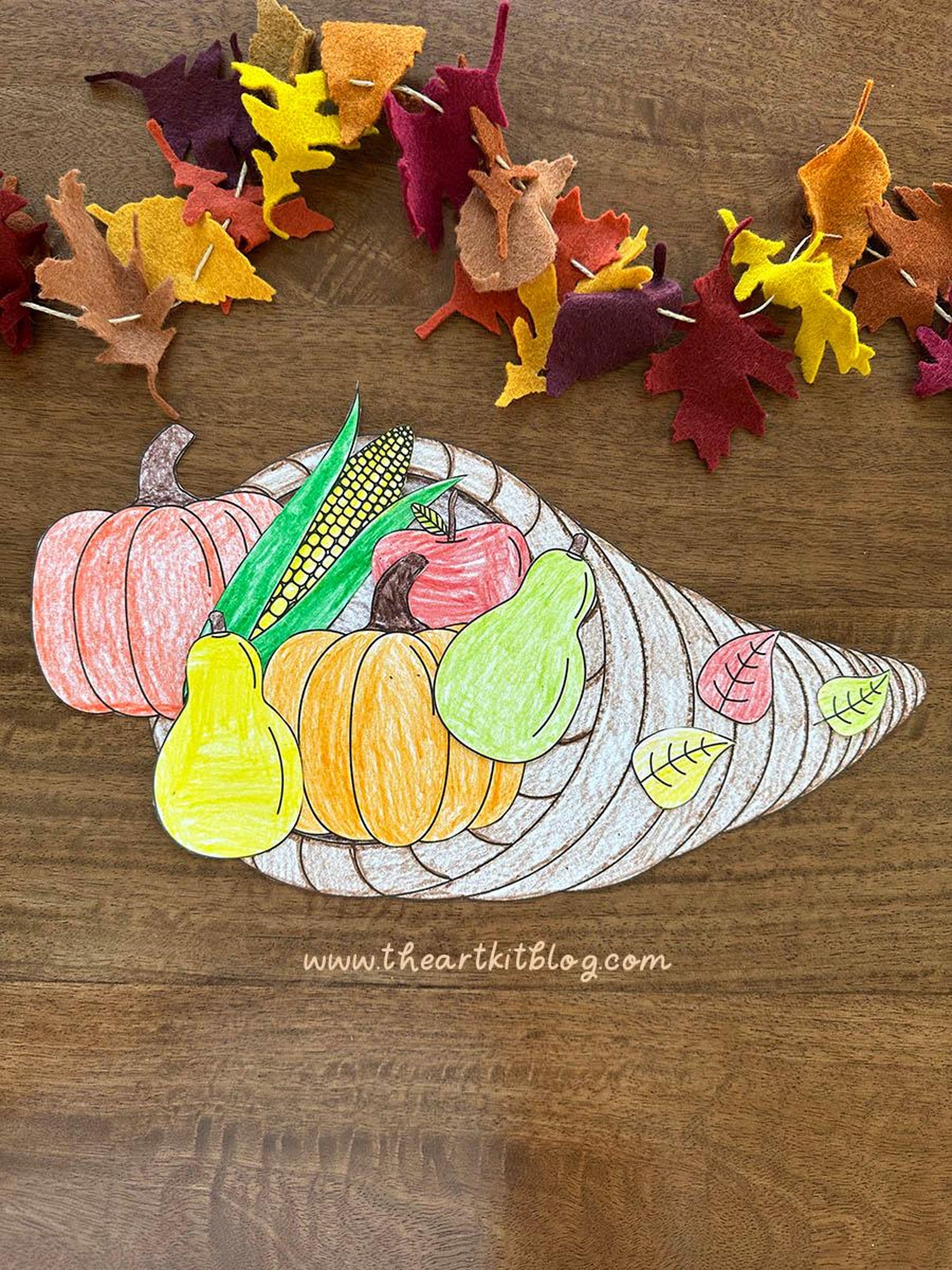 Cornucopia Template Printable, Thanksgiving Craft, Imaginative Play ...