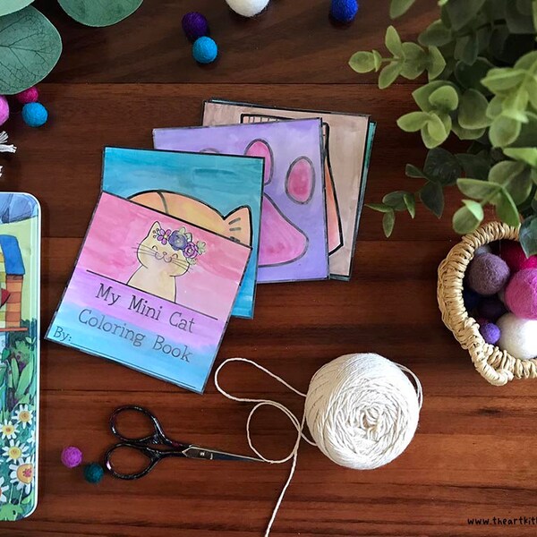 Mini Cat Coloring Book - Etsy