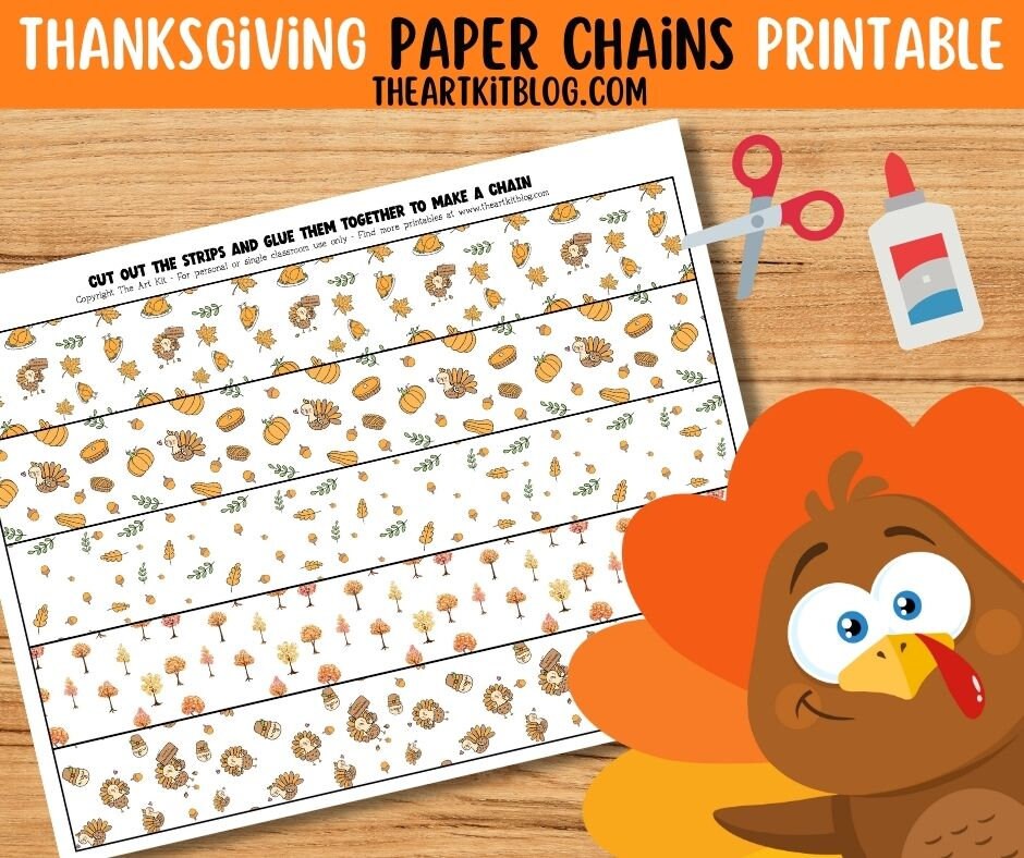 Thanksgiving Paper Chains, Fall Paper Craft, Kids Thanksgiving Decor ...