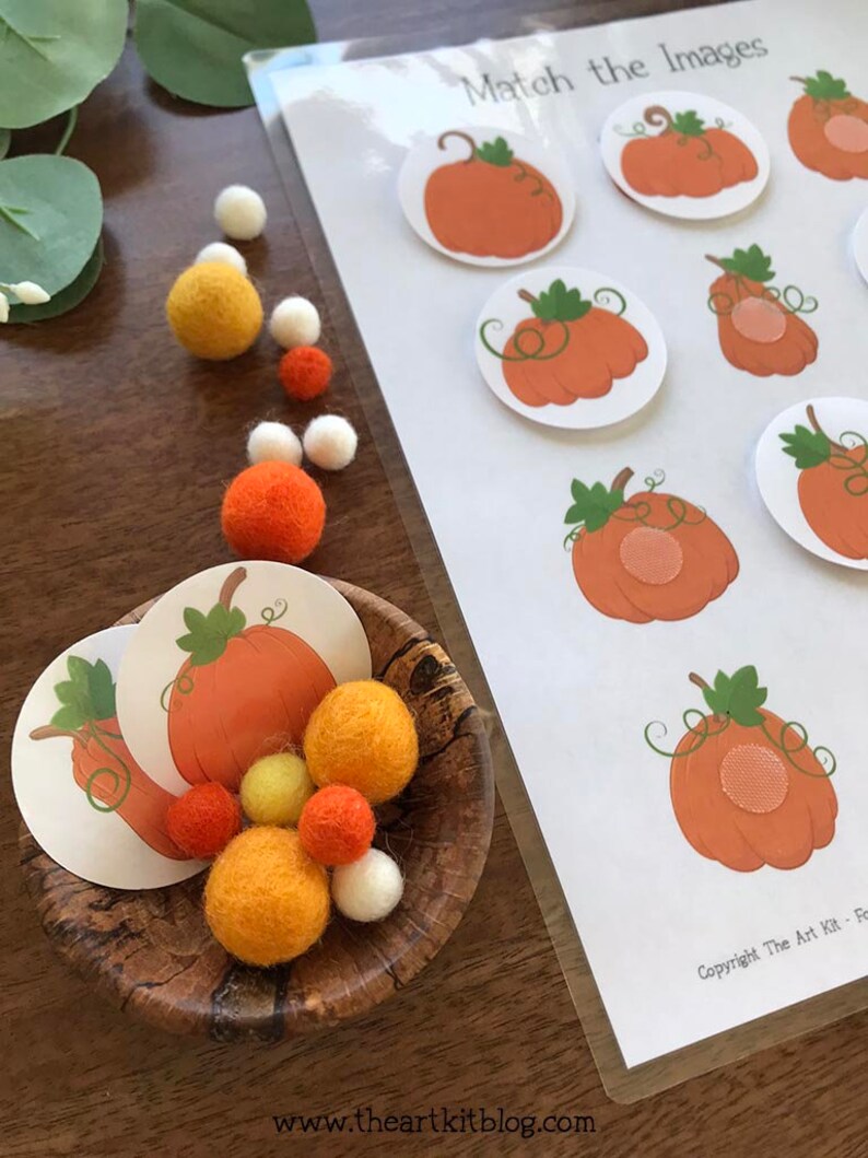 Pumpkin Memory Match Game Printable Fall Busy Book Page - Etsy
