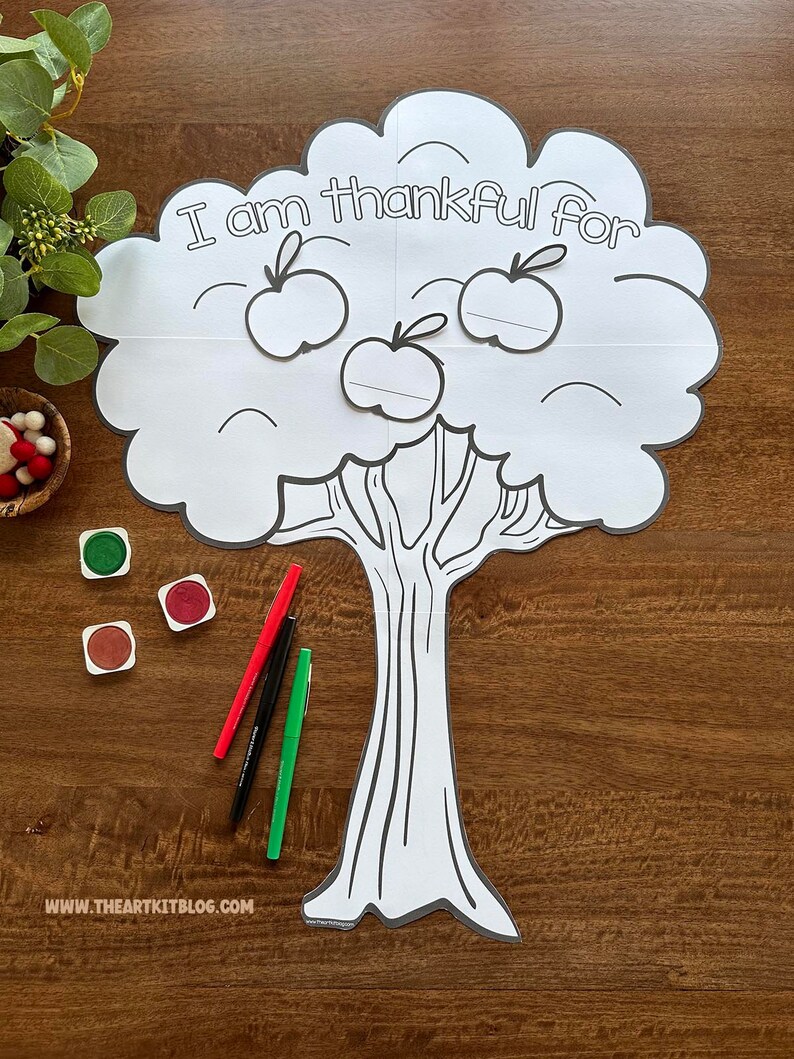 My Gratitude Tree Printable, Thanksgiving, November Wall Art, Fall ...
