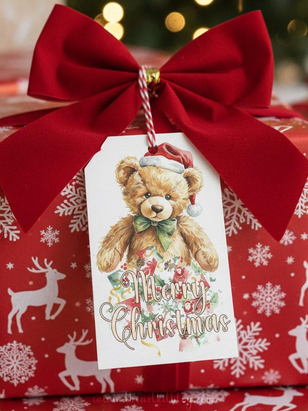 Printable Christmas Gift Tags • Cute Bears & Penguins • Red Truck Gift ...