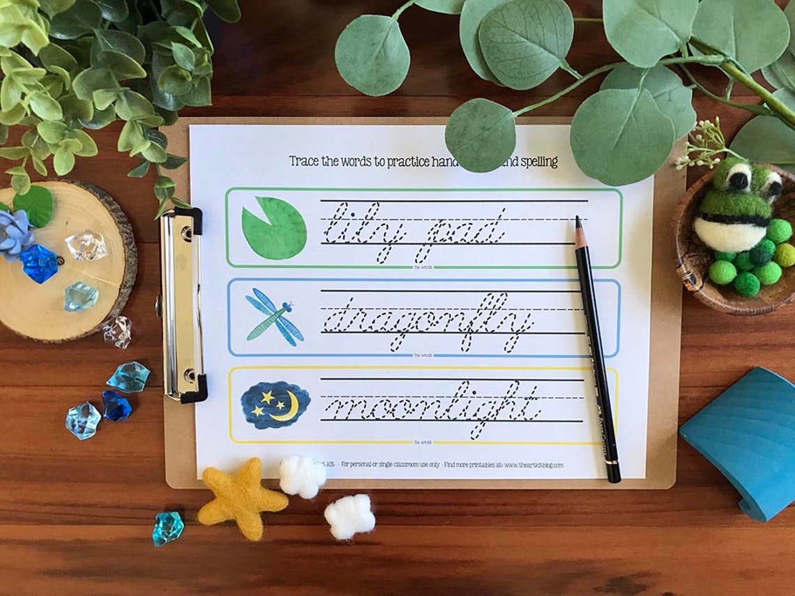 Word Tracing Printable Frog Pond Printable Handwriting - Etsy
