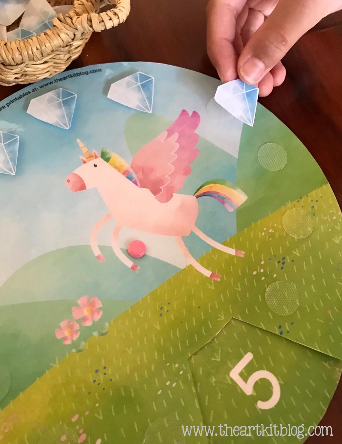 Printable Number Counting Wheel 1-12 // Unicorns and Gems // - Etsy