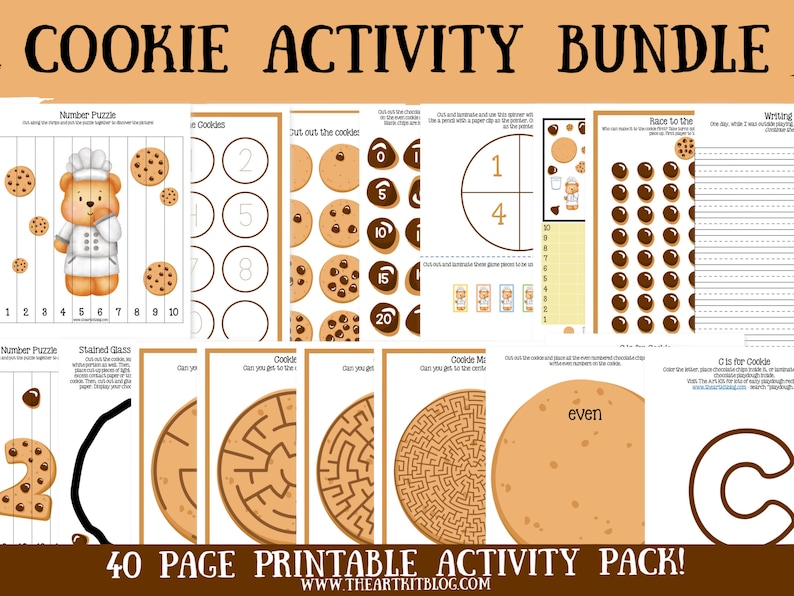 Chocolate Chip Cookie Activity Printable Pack Busy Book - Etsy UK