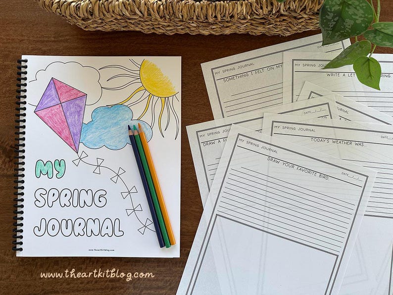My Spring Journal, 95 Pages, Daily Creative Writing and Drawing Prompts ...