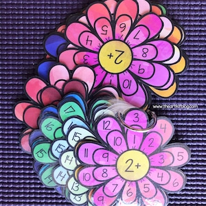 Addition Watercolor Flower Printable, Math 0 - 12, Flash Cards Activity ...