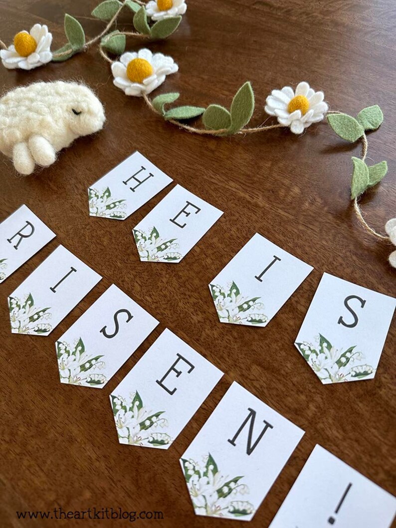 He is Risen Printable Banner, Easter Banner Mantel, Easter Banner for ...