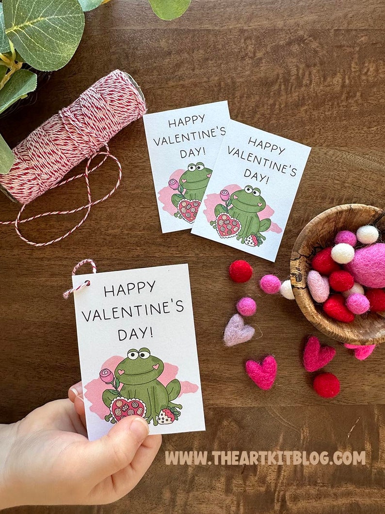 Valentine's Day Gift Tags, Frog Printables, for Kids or Adults ...