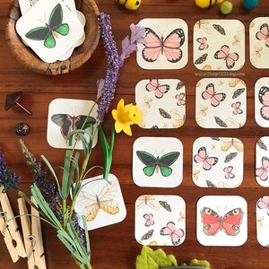 Memory Match Game Printable: Butterfly, Homeschool Printable, Cat ...