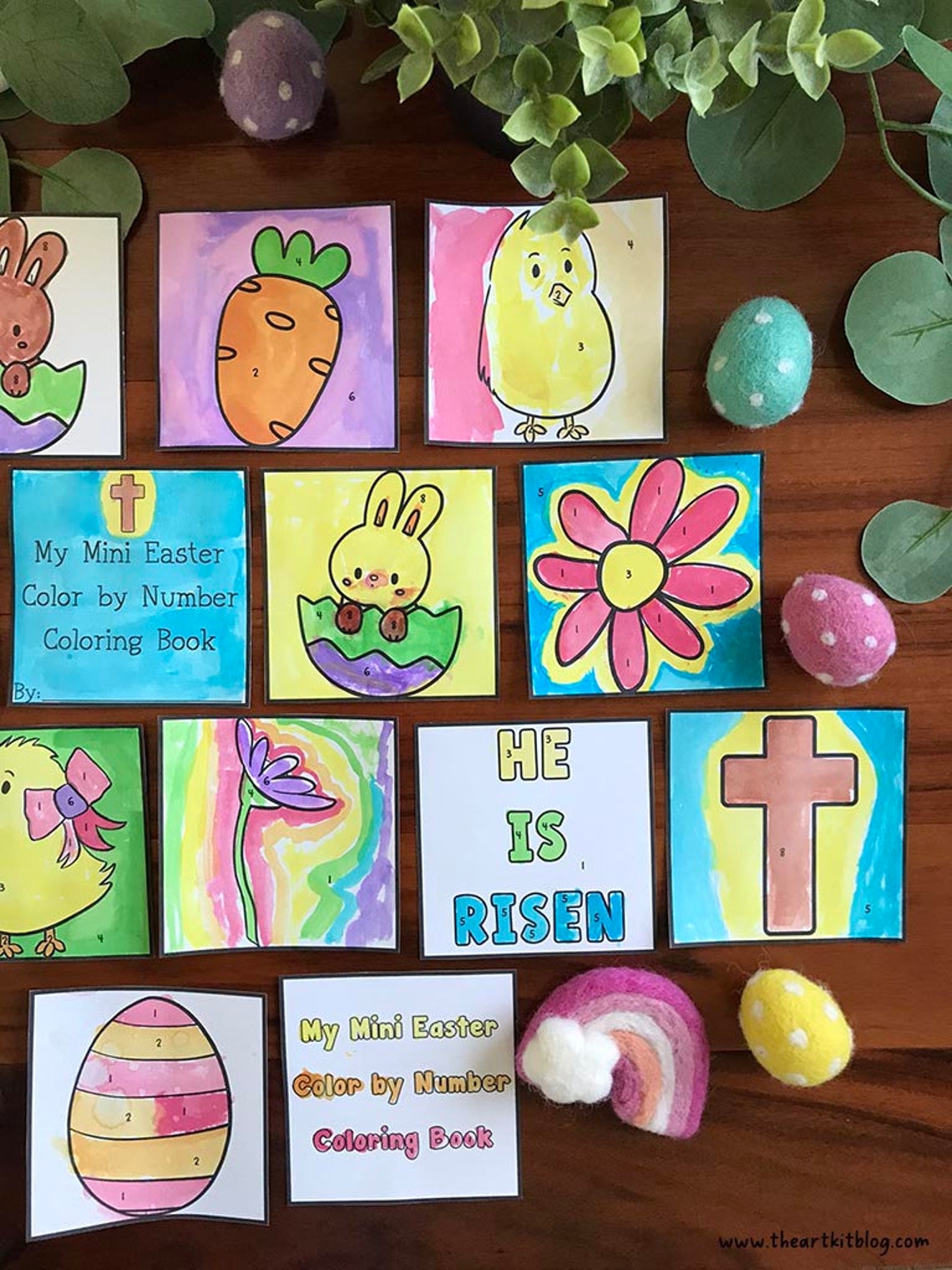 Mini Easter Color by Number Coloring Book, Mini Easter Coloring Pages ...