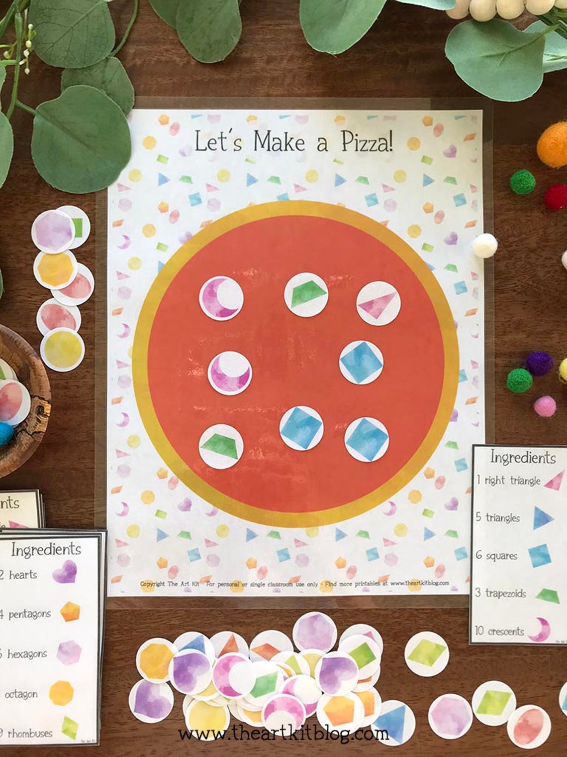 Shape Pizza Printable Activity for Kids, Busy Book, Busy Binder ...