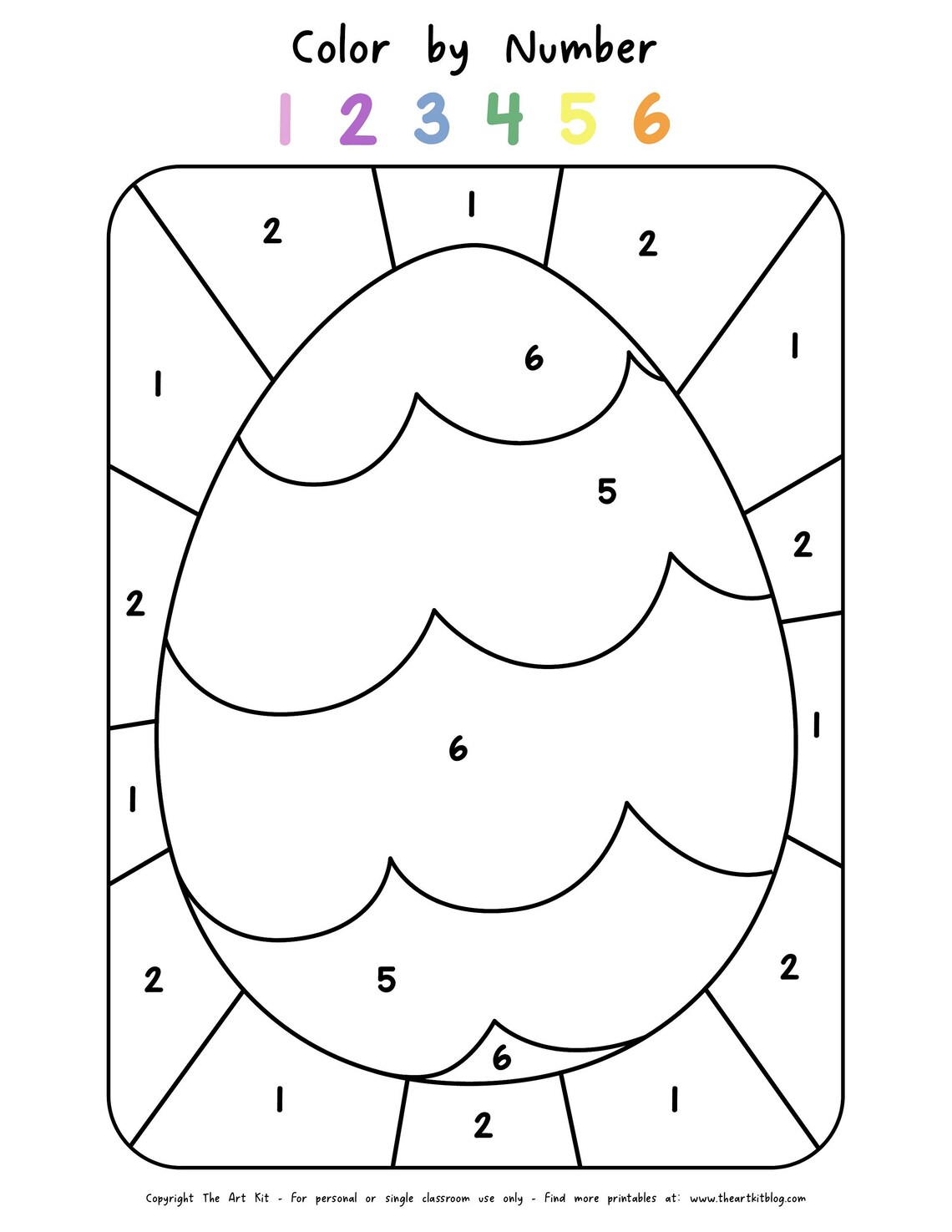 Easter Egg Color by Number Printables, Spring Worksheets for Kids - Etsy