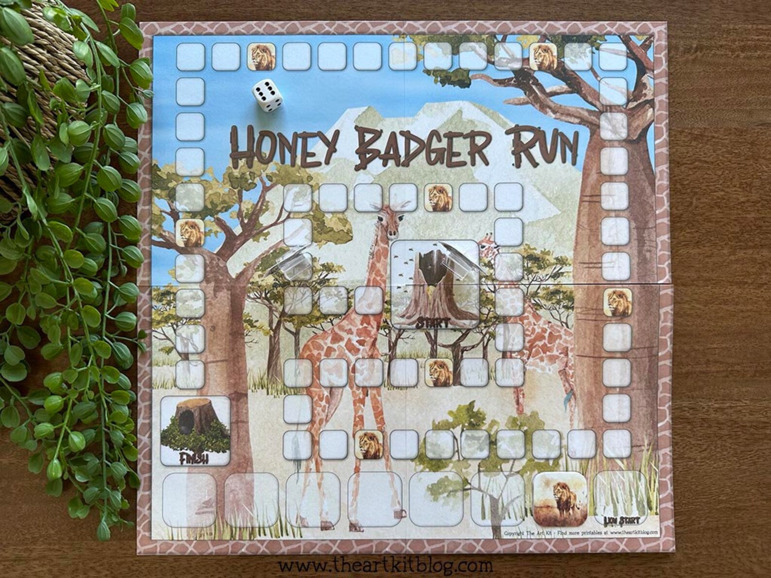 Printable Board Game, Honey Badger Run Game, Printable Games for Kids ...