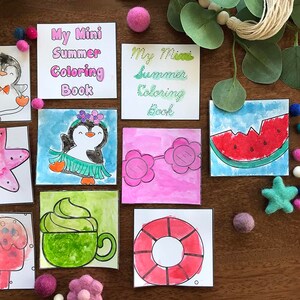 Mini Summer Coloring Book, Mini Summer Coloring Pages, Cute Coloring ...