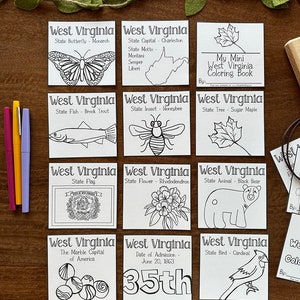 Mini WEST VIRGINIA Coloring Pages, 50 States Coloring Page, USA ...
