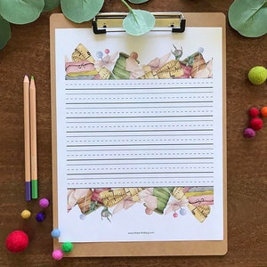Printable Lined Paper SEWING, Notebooking Pages, School Lined Paper ...