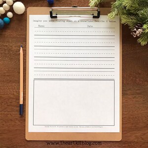 Winter Creative Writing Prompts Printable, December Language Arts for ...