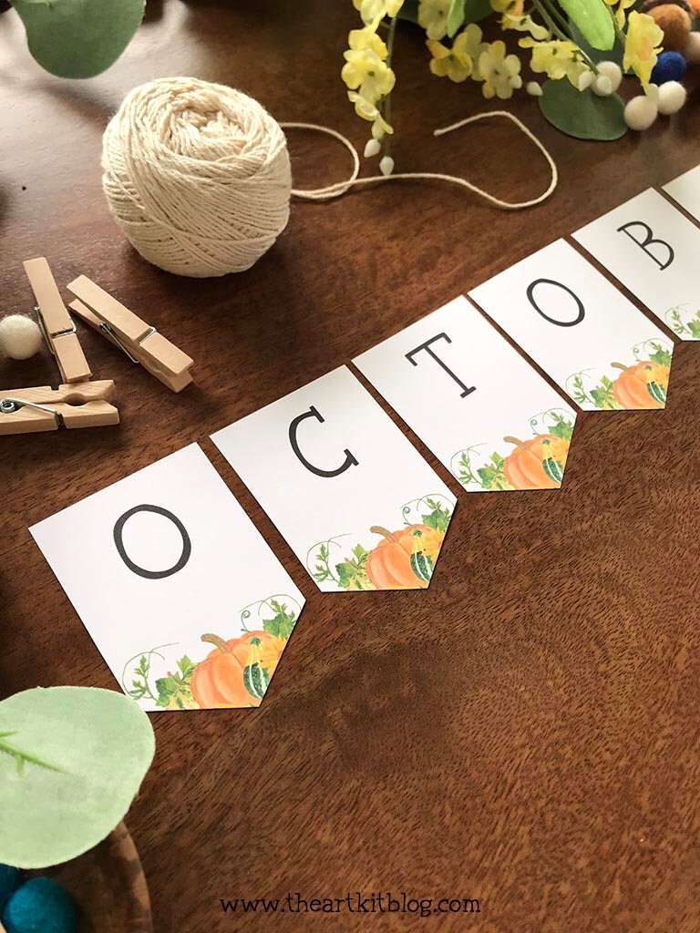 October Banner Printable, October Wall Art, Fall Printable Download ...