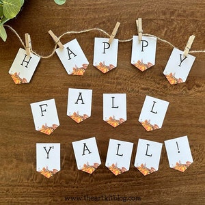 Happy Fall Y'all Autumn Banner, Seasonal Decor, Classroom Art ...