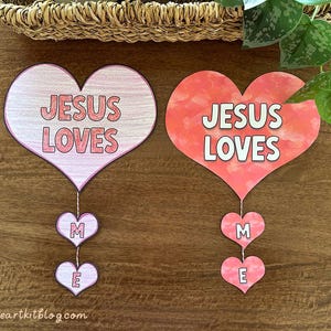Jesus Loves Me Paper Craft, CUSTOMIZABLE to Your Child's Name! Coloring ...