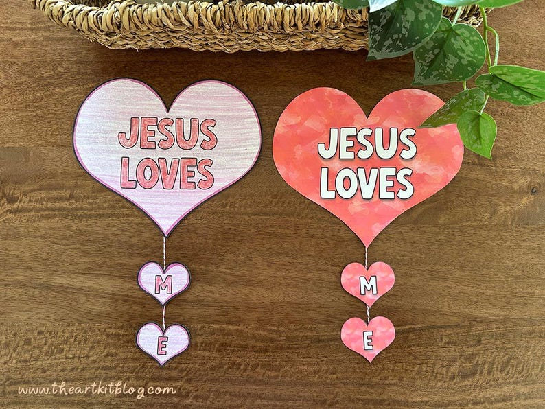 Jesus Loves Me Paper Craft, CUSTOMIZABLE to Your Child's Name! Coloring ...